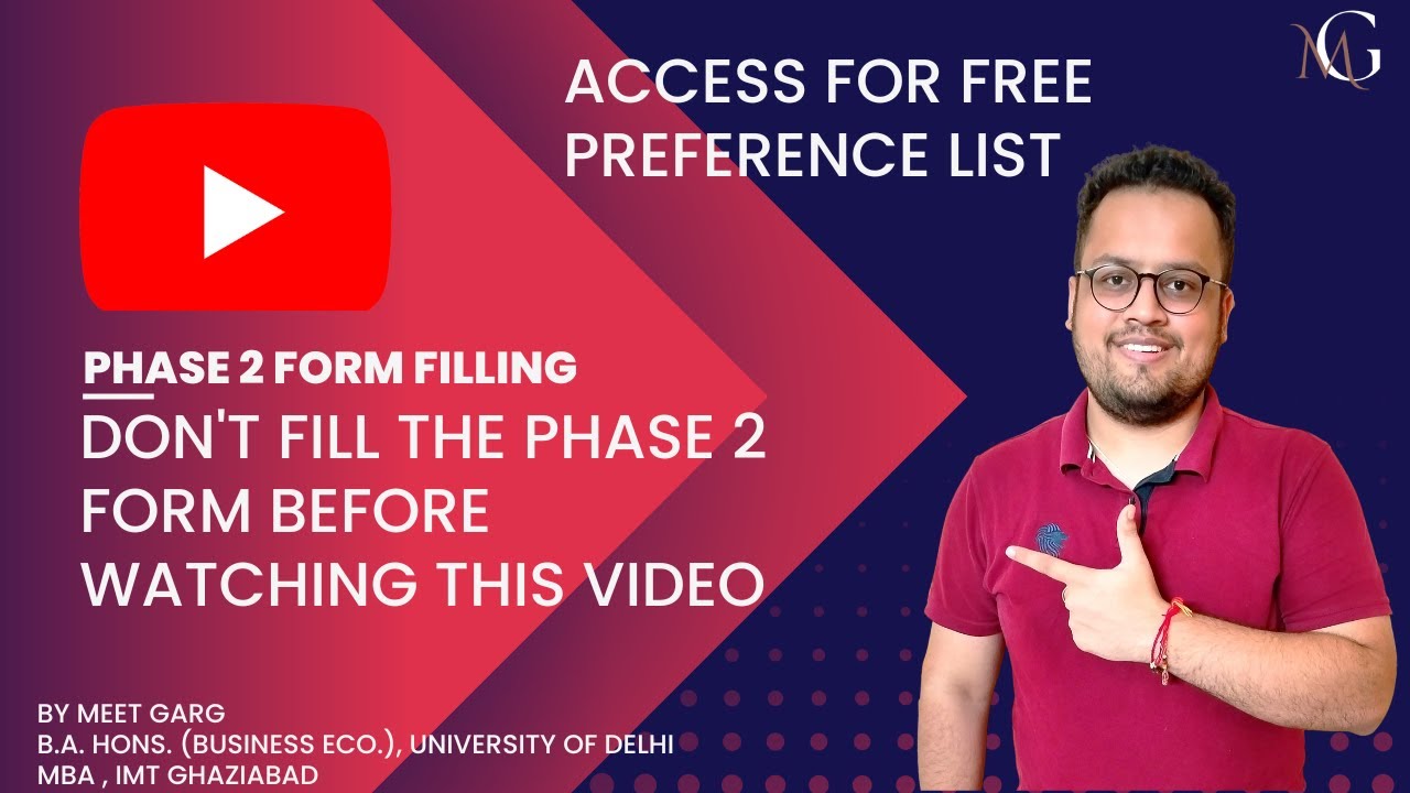 How to fill the preference sheet in phase 2 DU admissions | Full ...