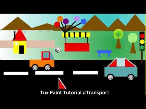 Ways of Transport Drawing on Tux Paint ll Tux Paint Basics ll Tutorial - YouTube