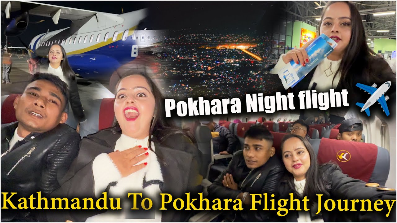 First Night Flight kathmandu to pokhara Night flight journey ️ 🤩 - YouTube