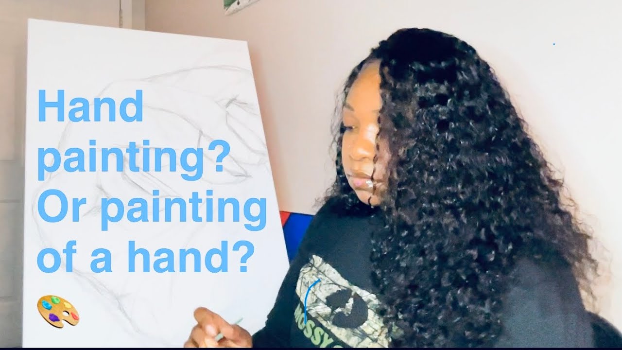 Hand painting? Or painting of a hand? Practice on shading and ...
