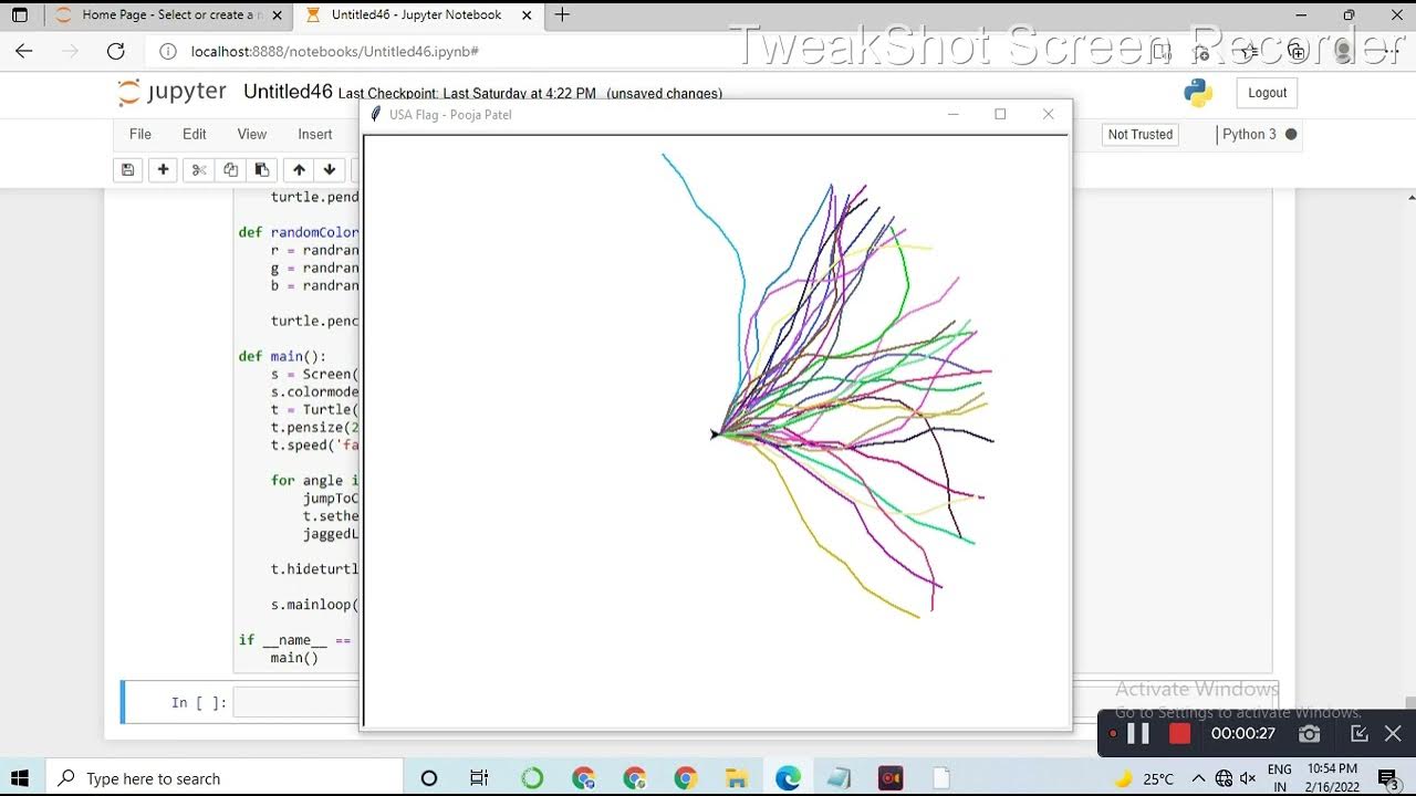 Multicolored Thread Flower In Python Python Turtle Graphics In Gujarati Python Youtube