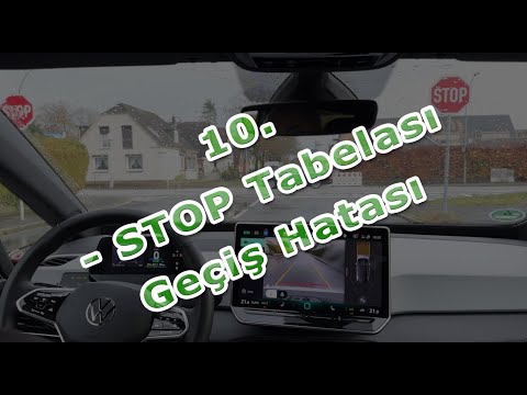 Almanya Ehliyet Sürüş Sınavında Yapılan Hatalar - 10 STOP Tabelası Geçiş Hatası