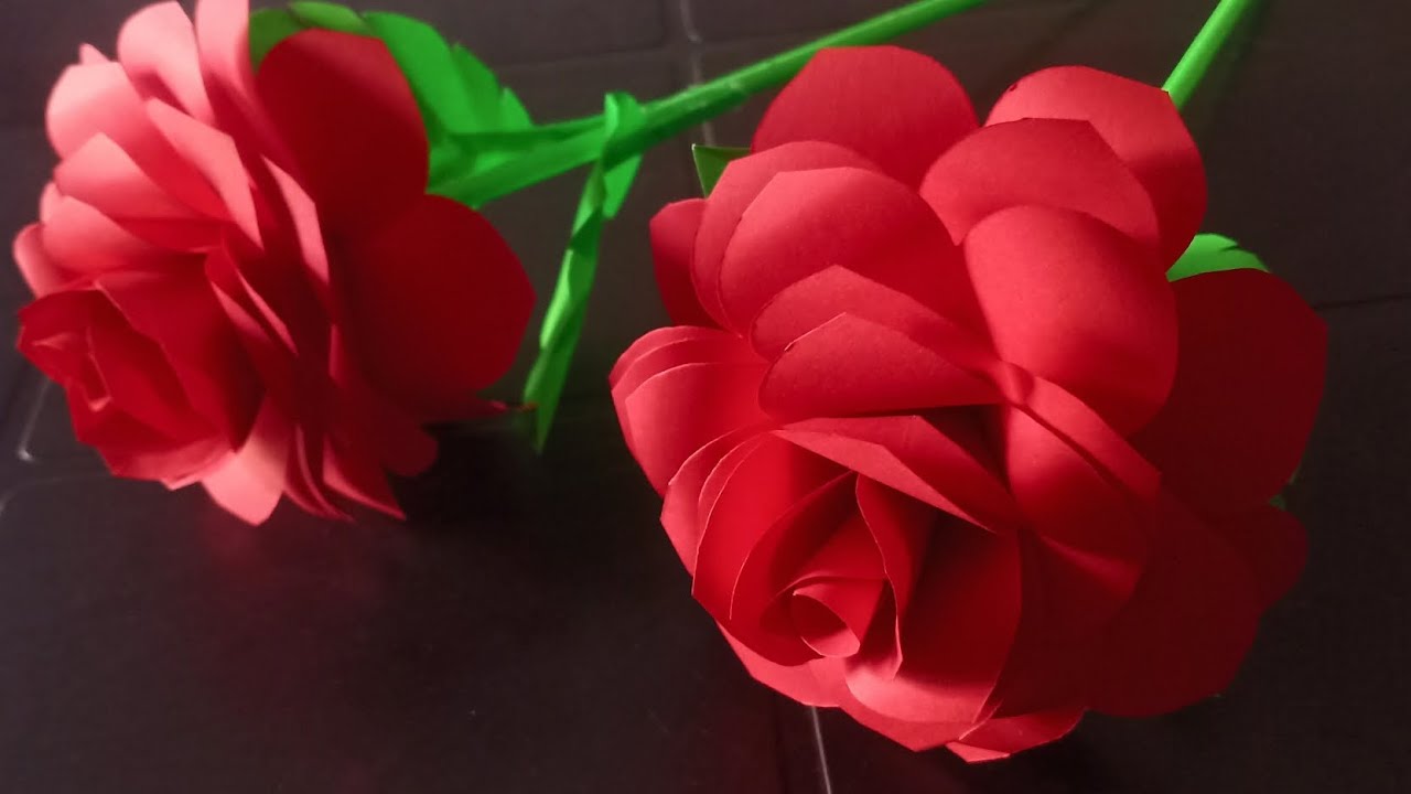 How to make Paper Rose🌹/ handmade craft II Paper Craft Creation - YouTube