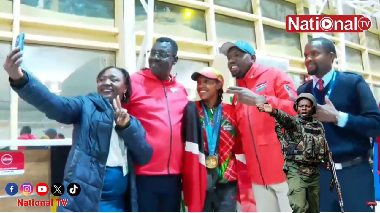 JKIA POLICE SECURITY CHASE AWAY PARIS OLYMPICS CHAMPIONS FILMING THEIR ...
