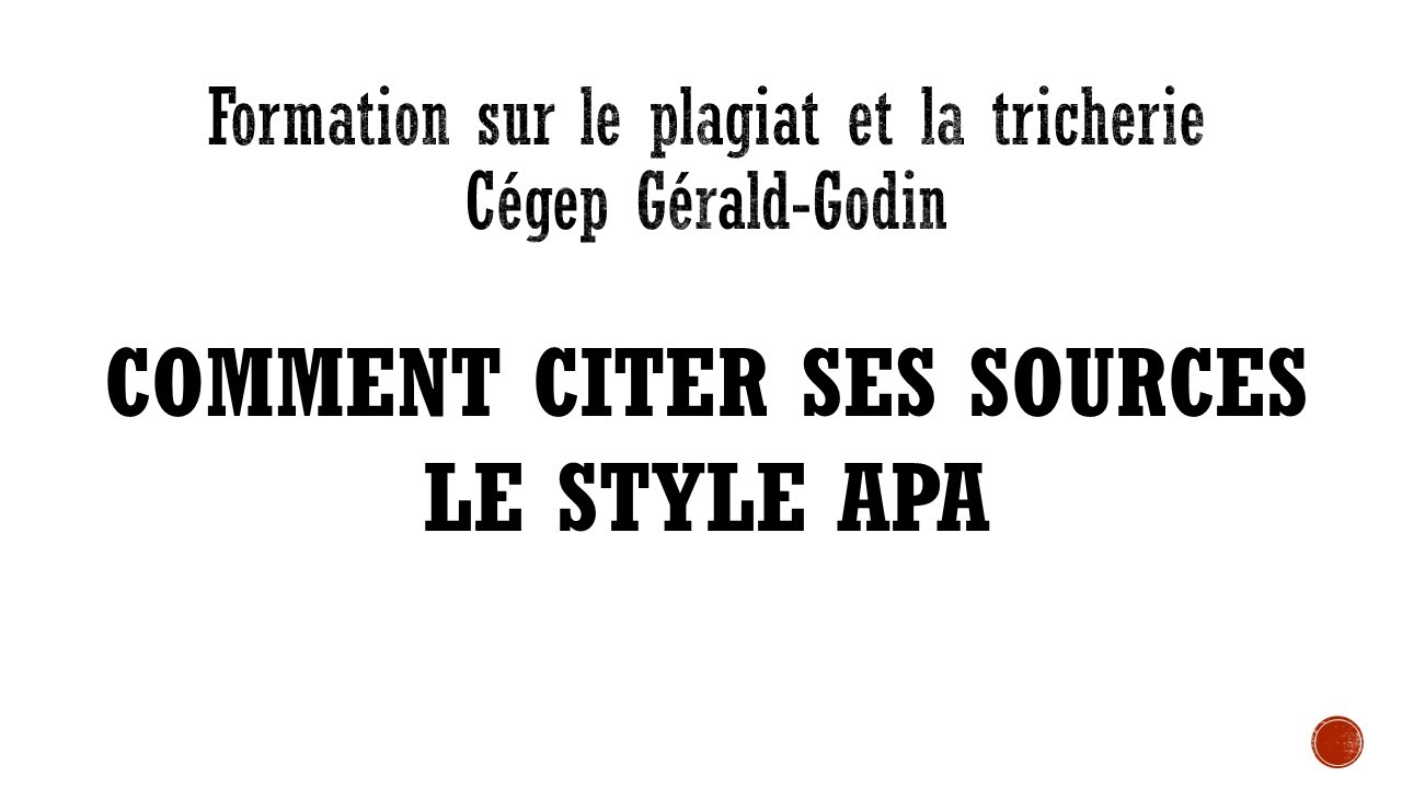 Comment citer ses sources (Style APA) - YouTube