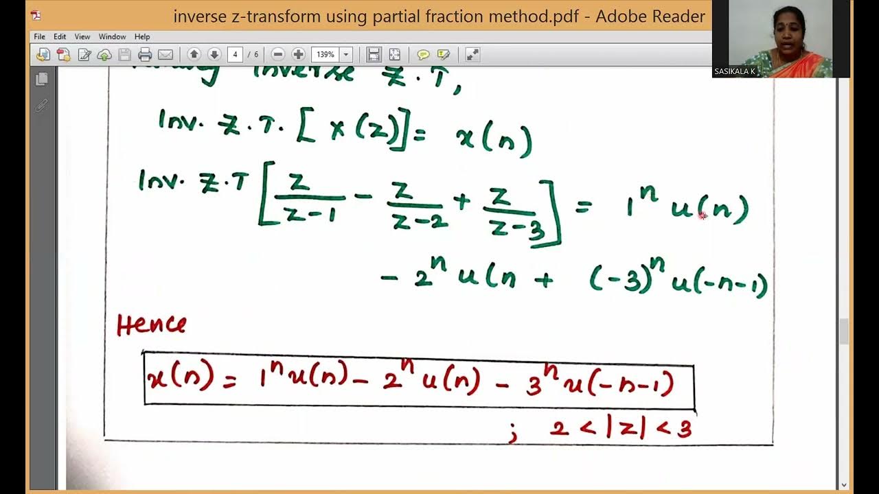 Inverse Z transform using Partial Fraction method - YouTube