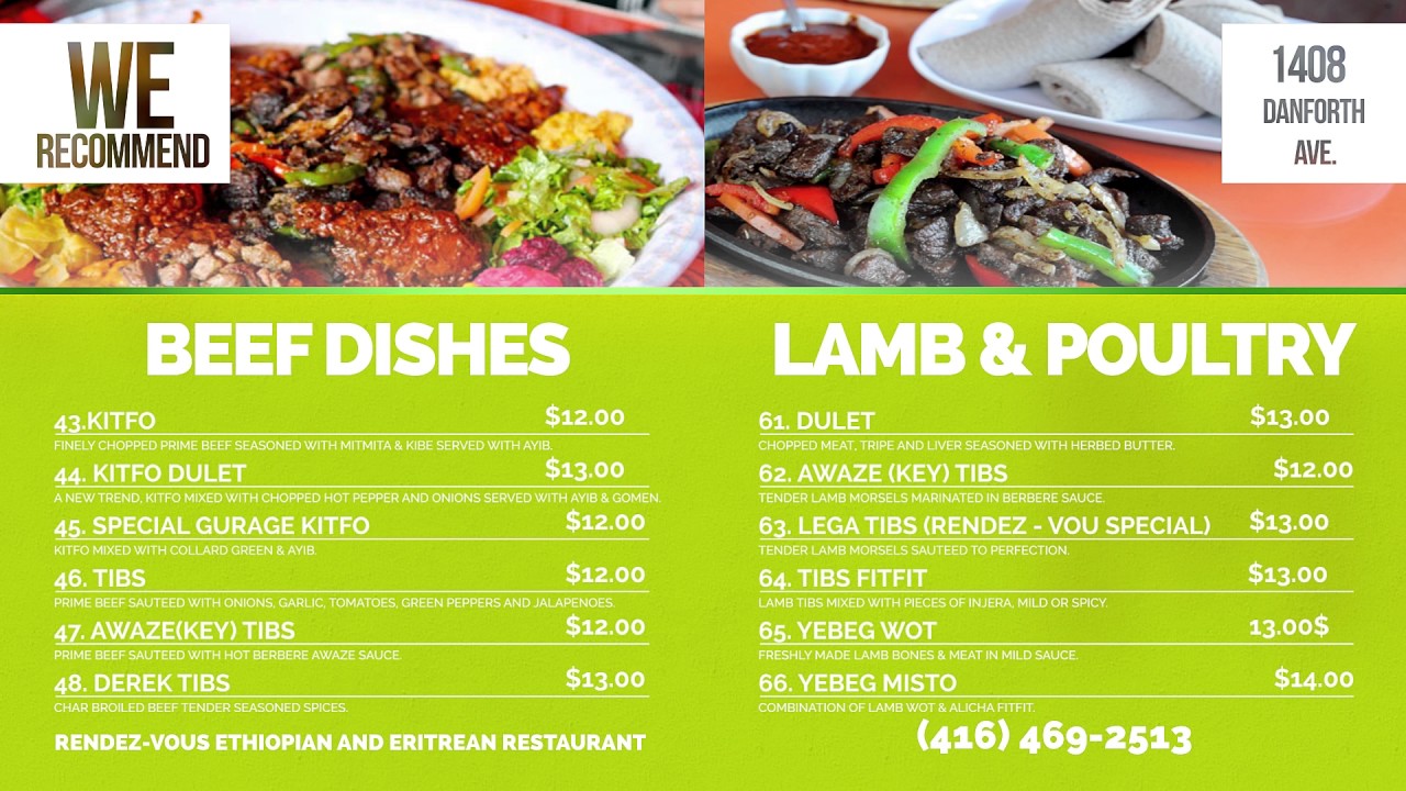 rendezvous ethiopian restaurant - Menu Draft#`1 - YouTube