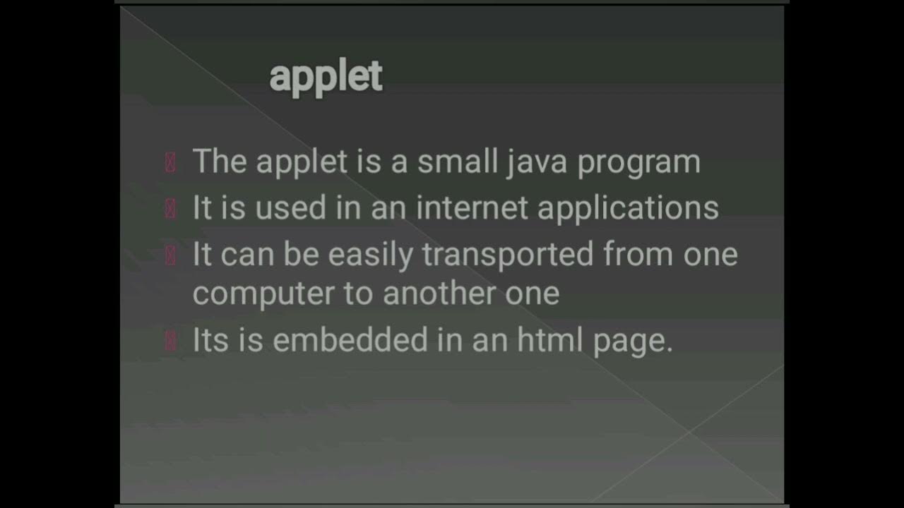 PROGRAMMING IN JAVA-APPLET - YouTube