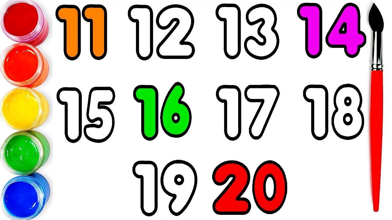 Learn to Draw Numbers,11 12 13 14 15 16 17 18 19 20- Number Drawing ...