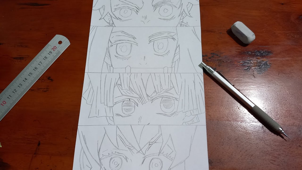 How to draw Tanjiro, Nezuko, Zenitsu, Inosuke eyes - YouTube