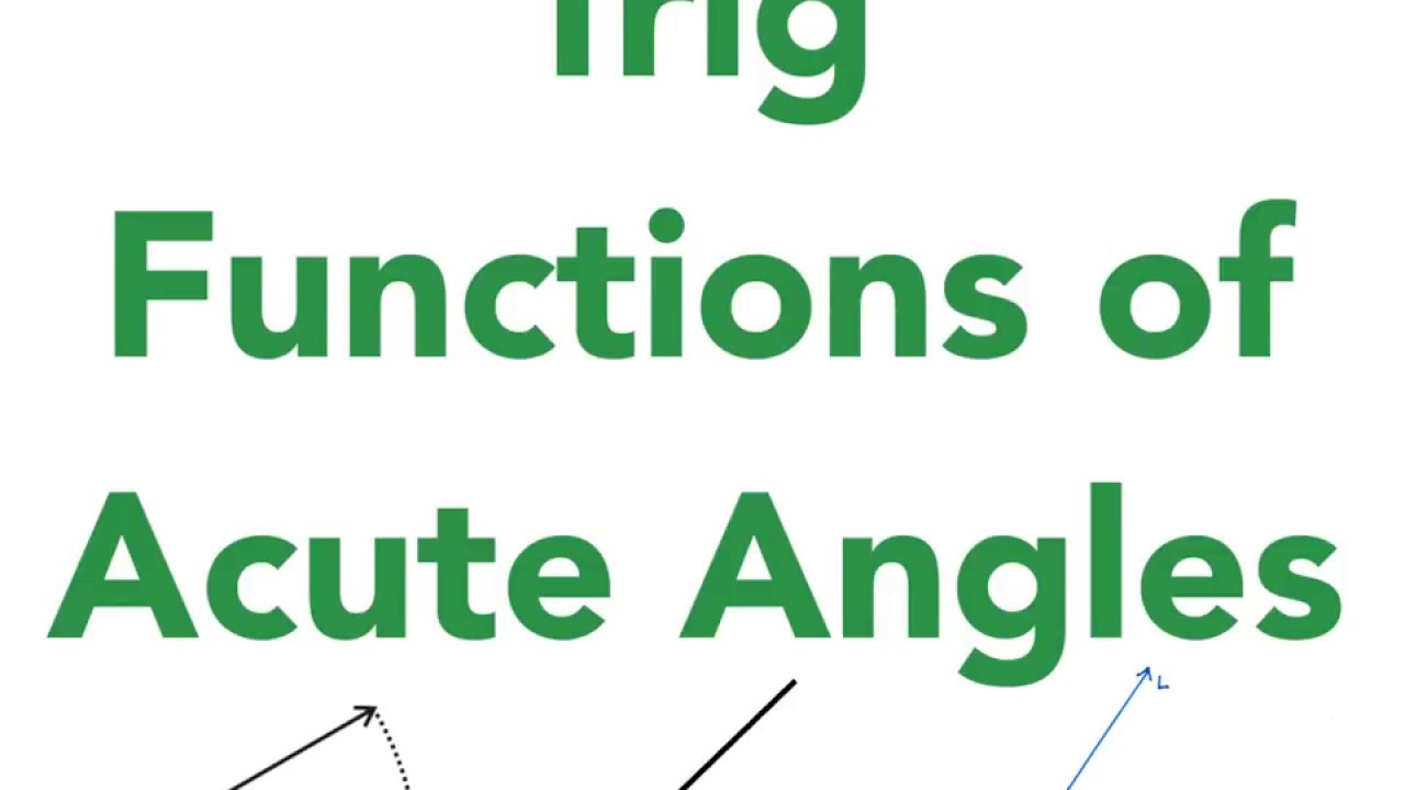 Trig Basics #2 - Trig Functions of Acute Angles - YouTube