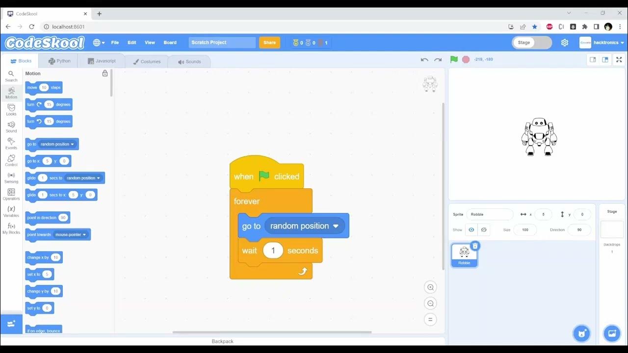 Undoredo Feature In Codeskool Scratch Youtube