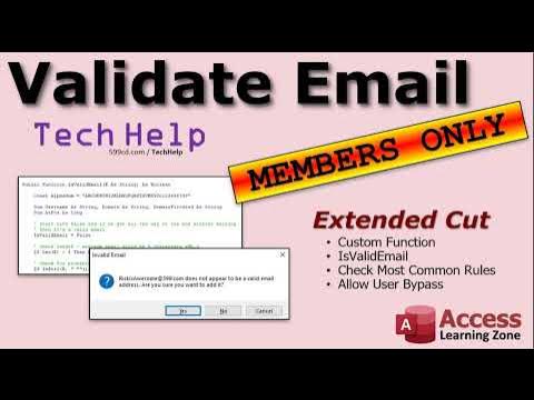Validate Email in Microsoft Access MEMBERS ONLY EXTENDED CUT Write a ...