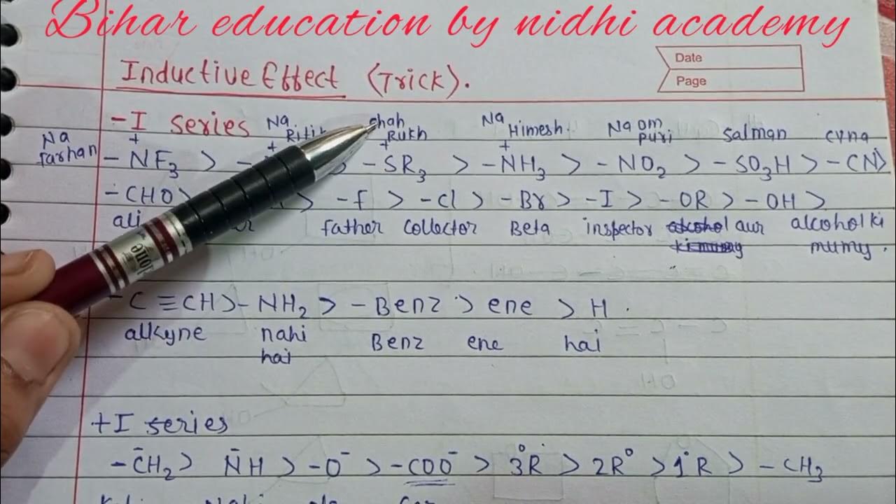 11 chap 12 || Organic Chemistry || GOC 01 : Inductive Effect and Acidic Strength JEE MAINS/ NEET ...