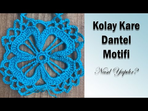 Kolay Kare Dantel Motifi / Oda Takımı Motifi / Merserize Kazak Motifi Nasıl Yapılır?