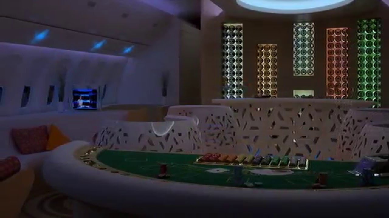 Amazing Aircraft Interior Design - The Casino Jet Lounge - YouTube