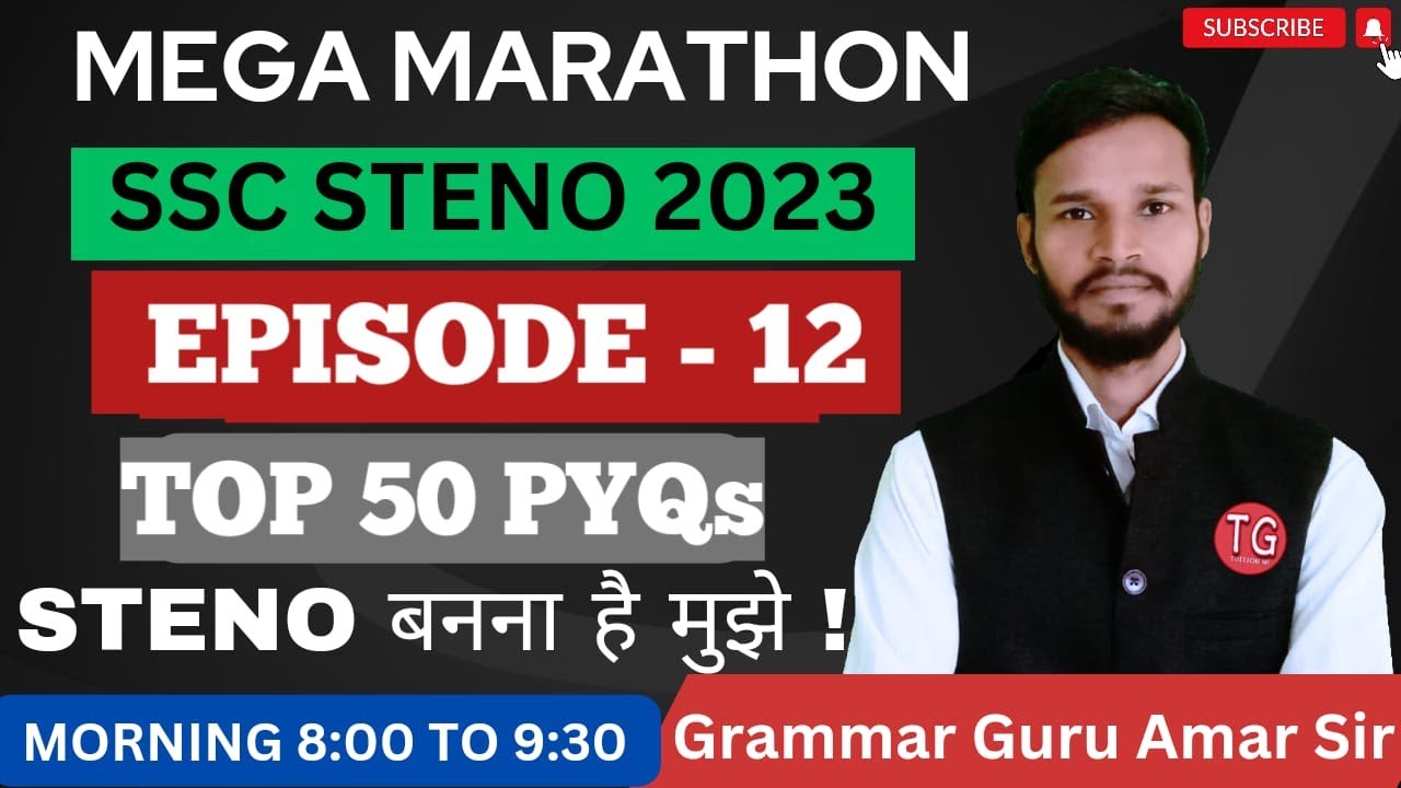 SSC STENOGRAPHER English practice set | 50+ PYQs SSC steno English ...