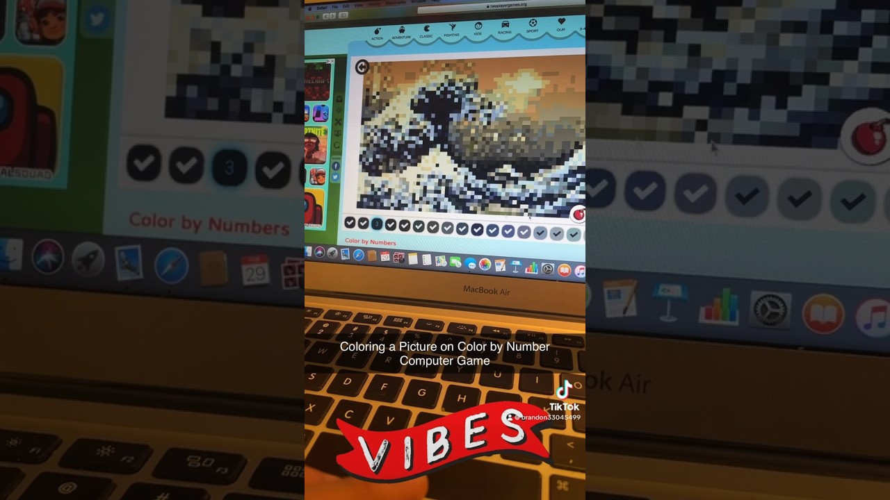 Coloring a Picture on Color by Number Computer Game - YouTube