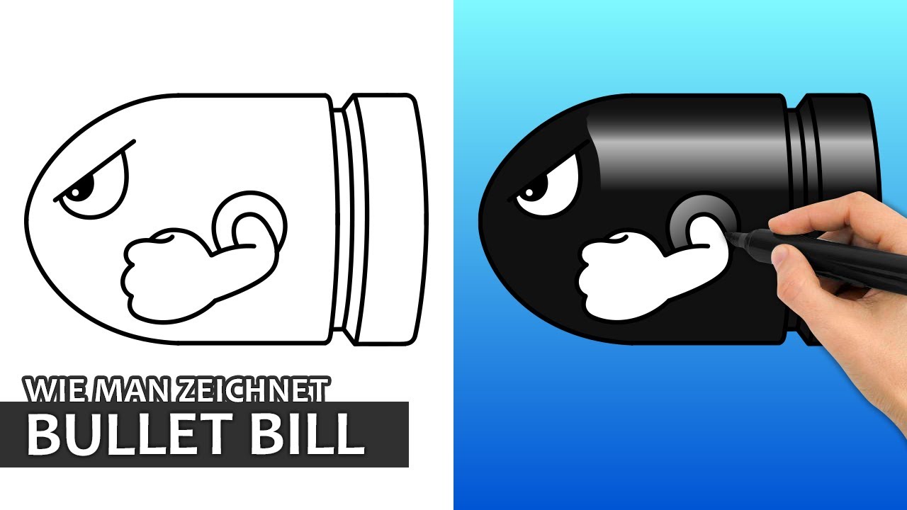 So Zeichnen Sie Bullet Bill Aus Super Mario Bros (Einfaches Zeichen ...