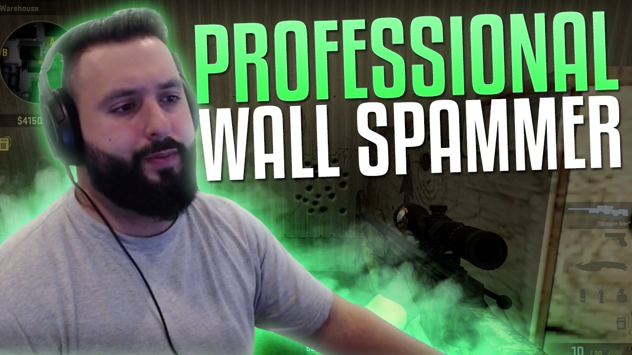 PROFESSIONAL WALL SPAMMER! CS:GO - YouTube