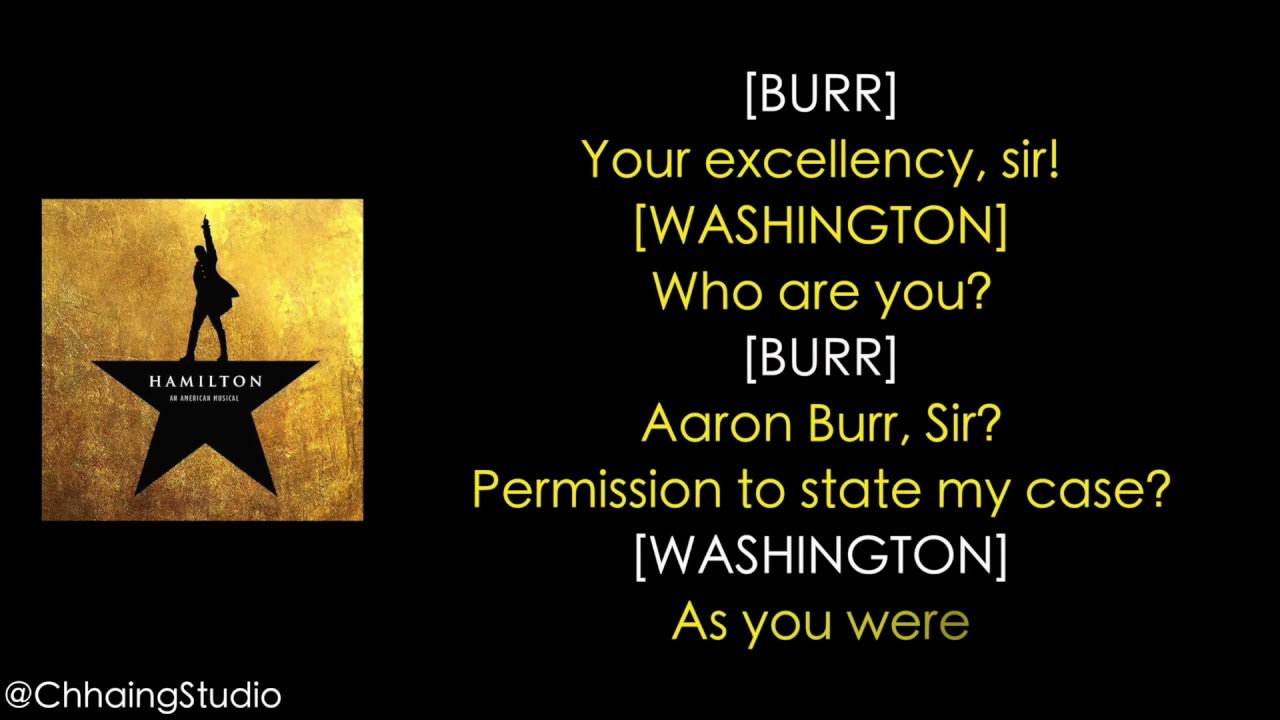 #8 Hamilton Right Hand Man MUSIC LYRICS - YouTube