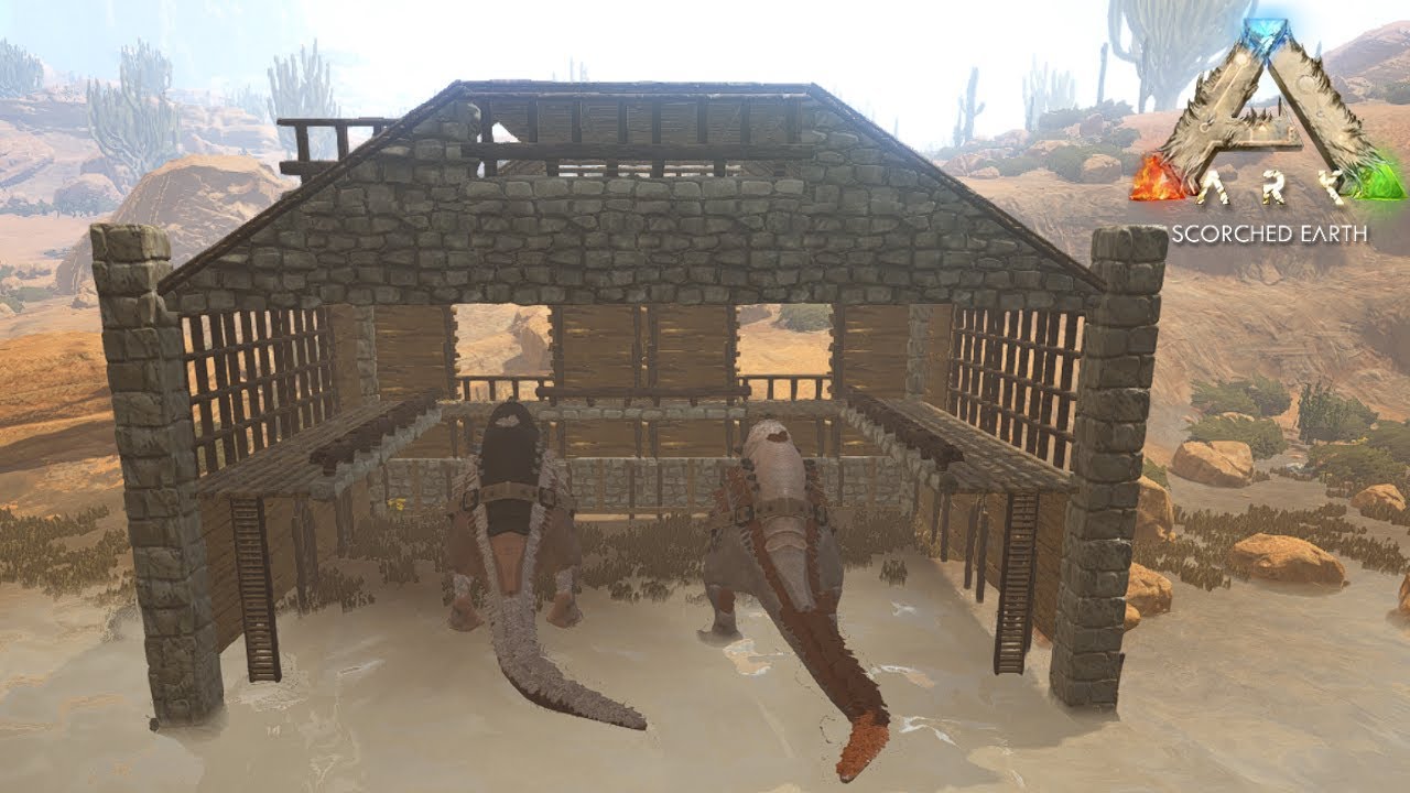 ARK: Survival Evolved Scorched Earth สร้างบ้านของ Morellatops - YouTube