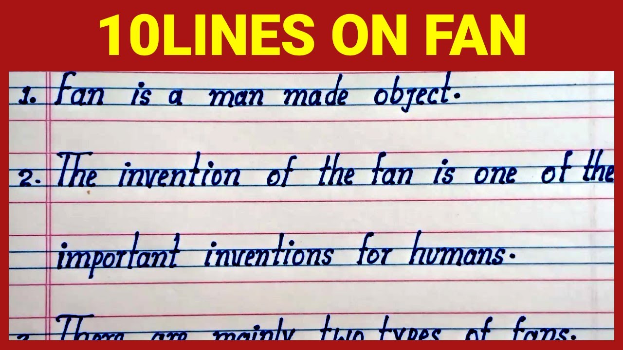 10 Lines on Fan | Write 10 Points English essay on Fan | How to write ...
