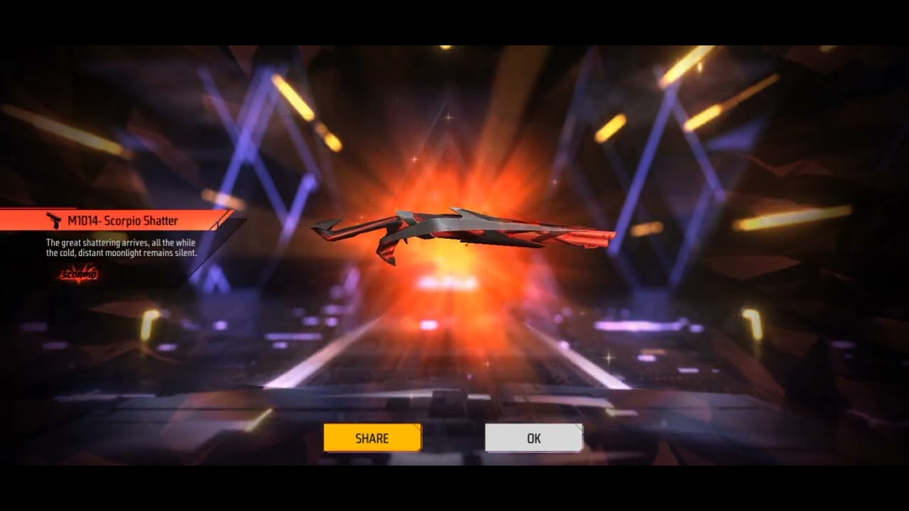 Free Fire Finally I Got scorpio m1014|one spin trick😂|New scorpio m1014 ...