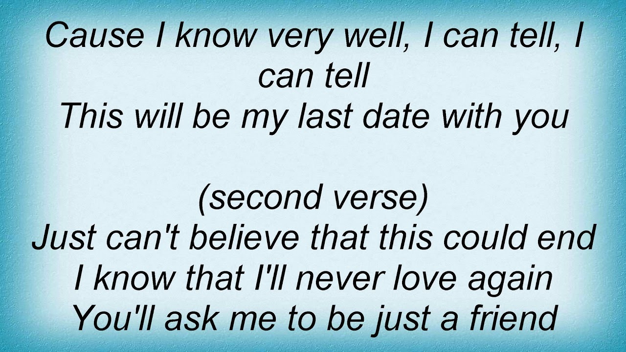 Blondie - My Last Date (With You) Lyrics - YouTube