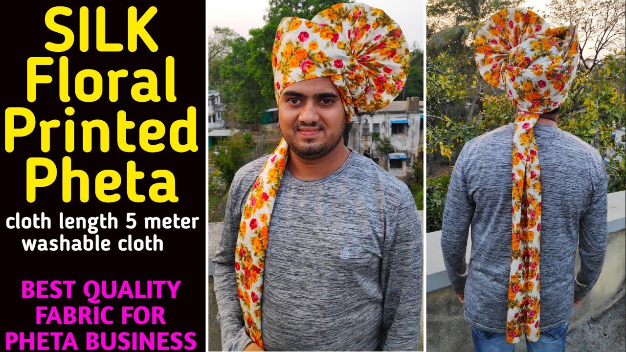 Silk Floral Printed Pheta, Best Quality Fabric for Pheta BUSINESS ...