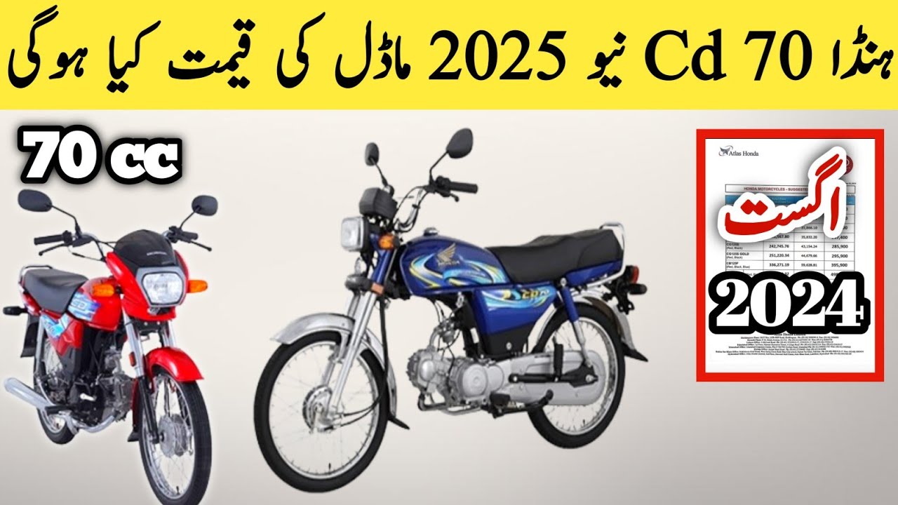 August Honda All Bikes Price List in Showrooms 2025 | Honda cd 70 2025 ...