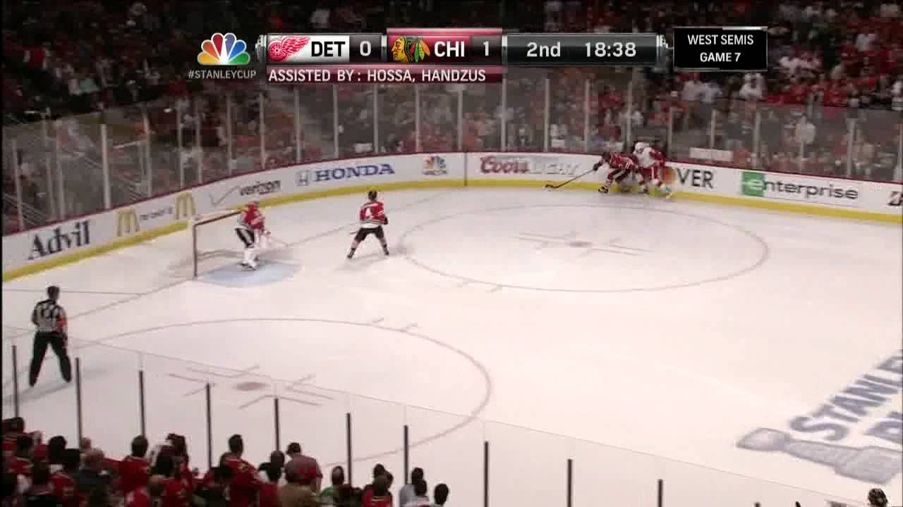 Patrick Sharp tic tac toe goal 1-0 May 29 2013 Detroit Red Wings vs ...