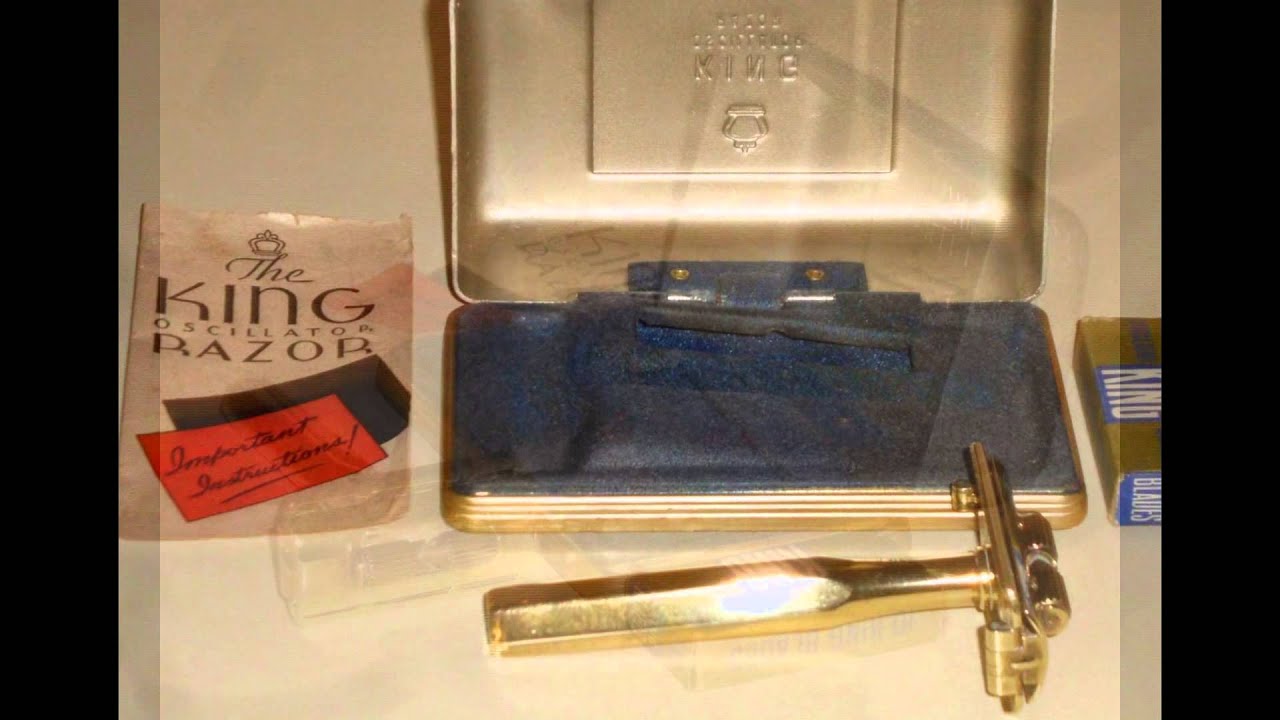 1940 King Rose Gold Oscillator Razor w Case Blades and Inst - YouTube