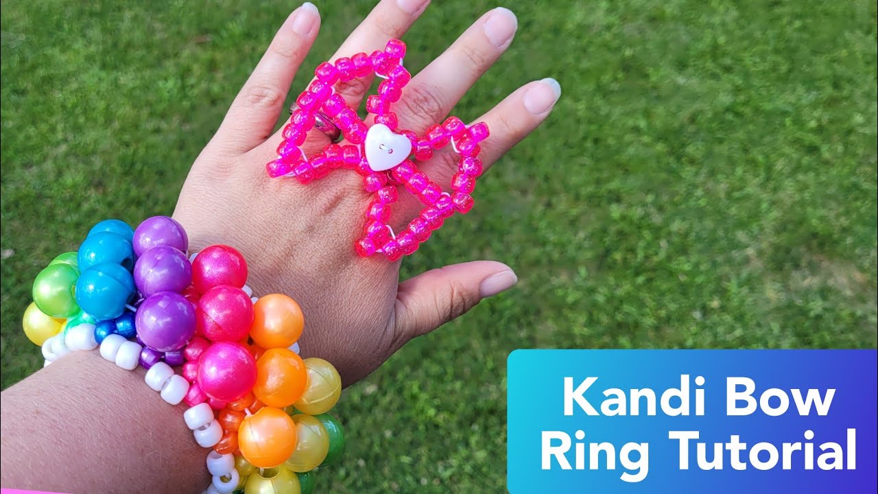 Kandi Bow Ring Tutorial - YouTube