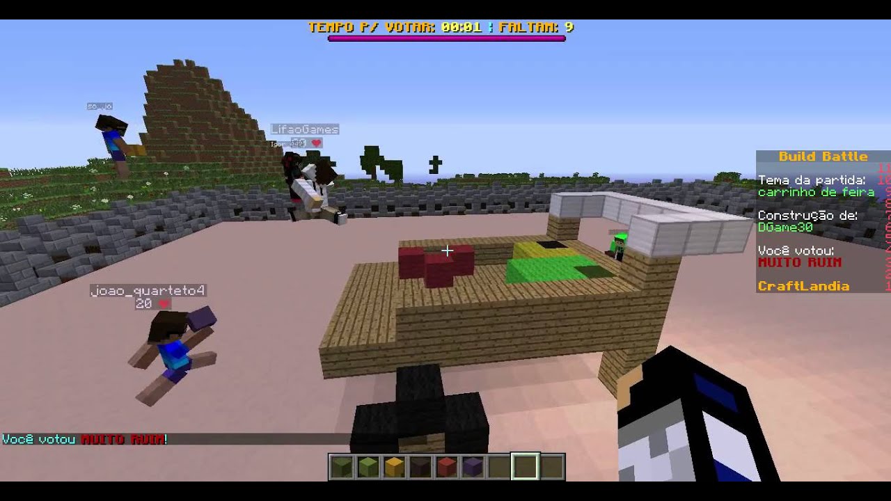 Minecraft:BATALHA DE CONSTRUÇÃO- aprimeira vez - YouTube