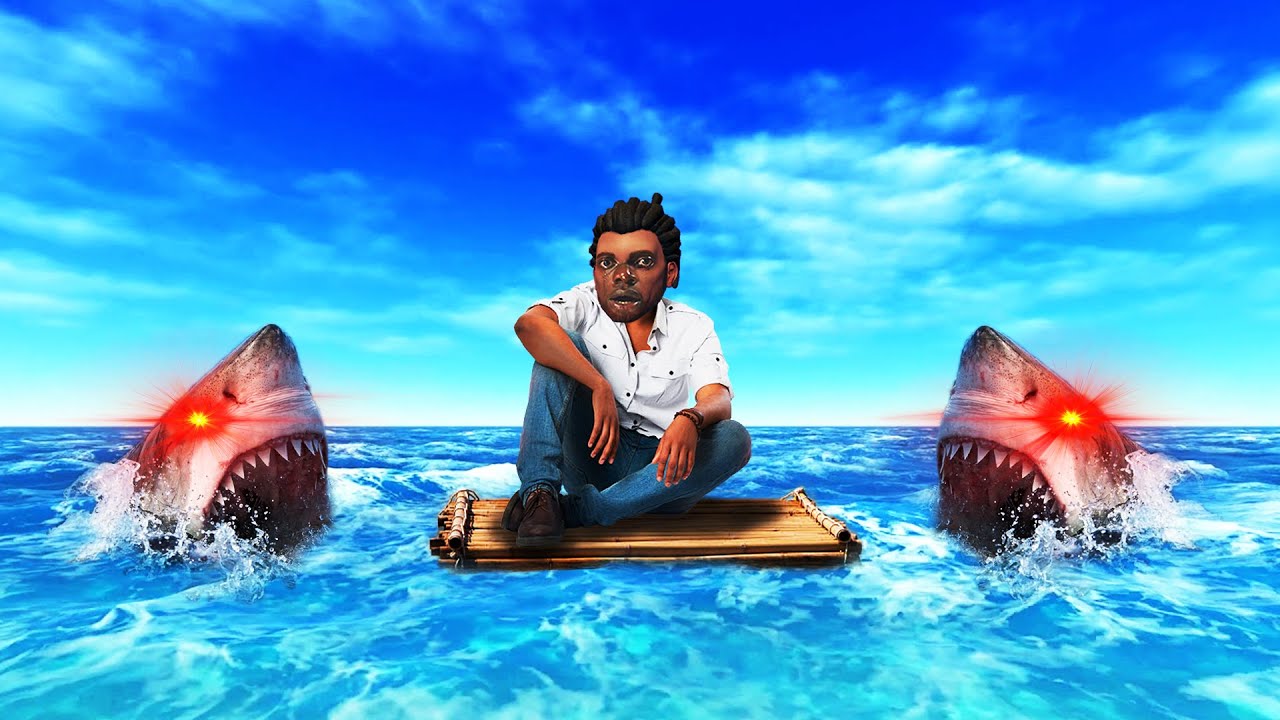 I SURVIVED With Sharks in Raft - YouTube