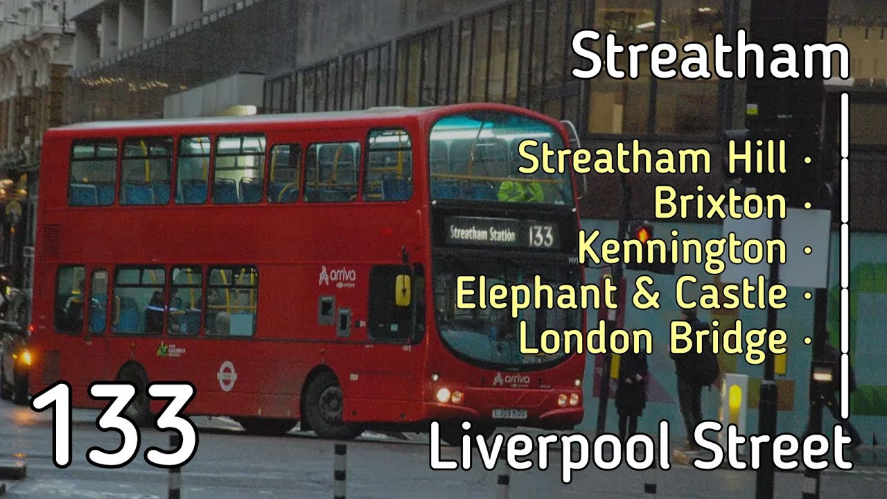 [Full Route Visual] London Bus (Arriva) route 133 from Streatham to ...