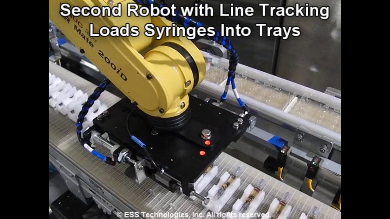Robotic Syringe Tray Loader with Three FANUC LR200iD Robots - YouTube