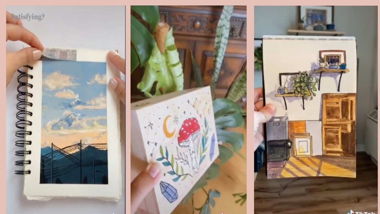 watercolor & ACRYLIC painting 🎨| tik tok painting - YouTube