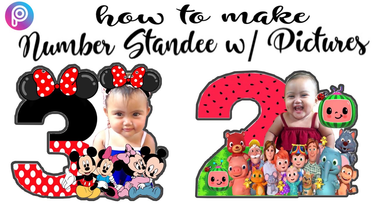 How to make Number Standee w/ Pictures using Picsart | Picsart Tutorial ...