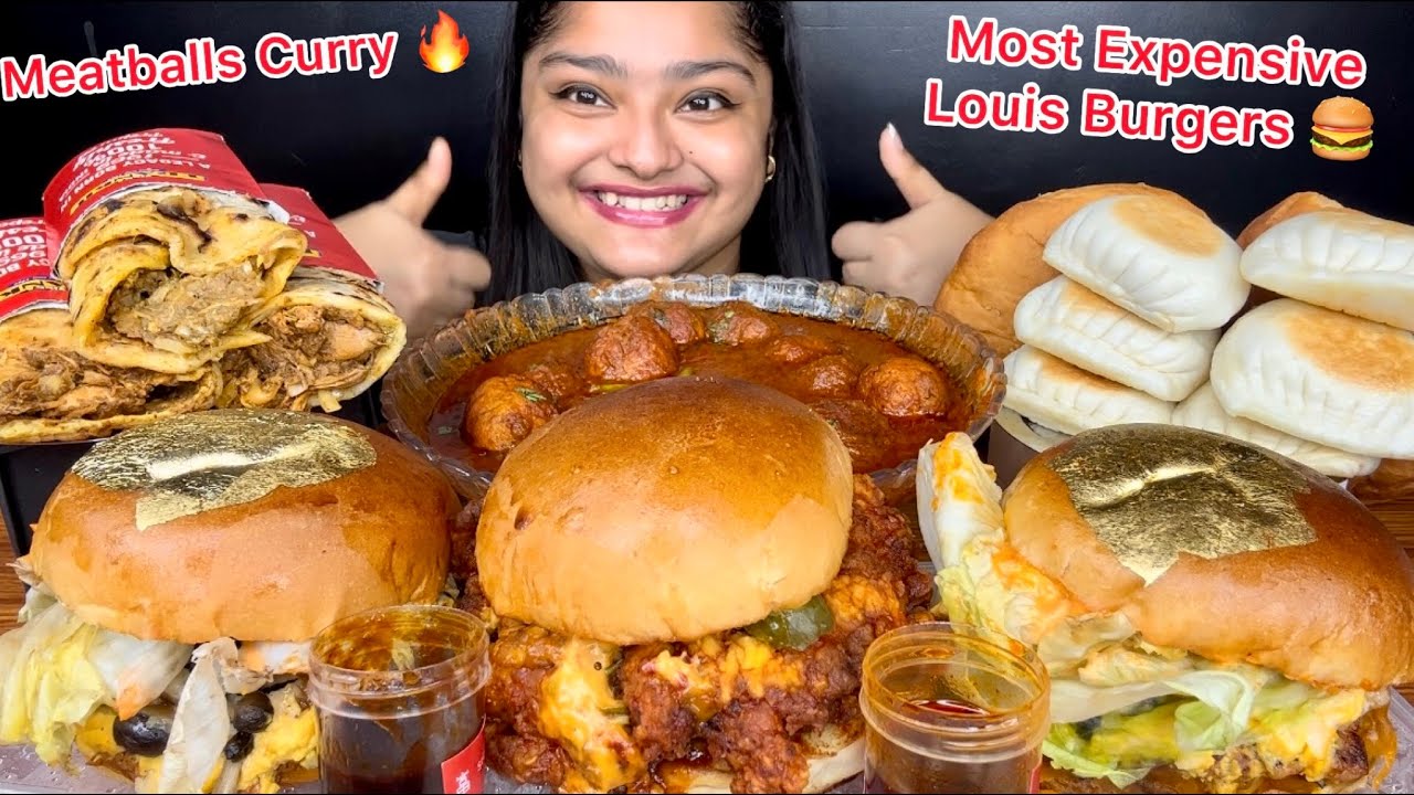 MOST EXPENSIVE LOUIS BURGERS, SPICY MEATBALL CURRY WITH NAAN BREAD ...