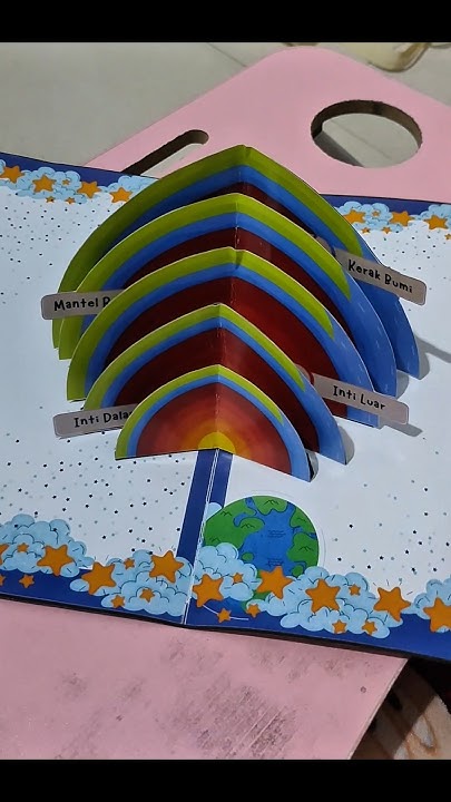 Membuat pop up book bentuk Lapisan Bumi 🌏 #popupbook #bumi #lapisanbumi #scrapbook - YouTube