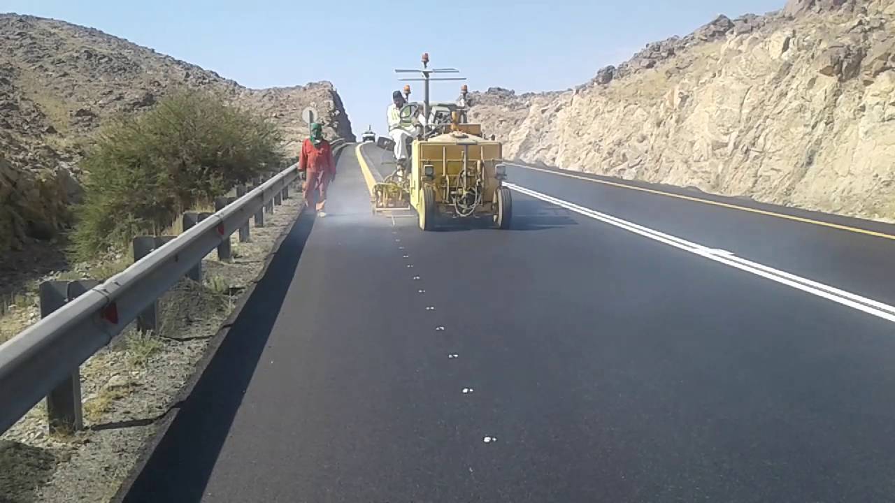 Line Marking with Borum Master 5000SP in Saudi Arabia - YouTube