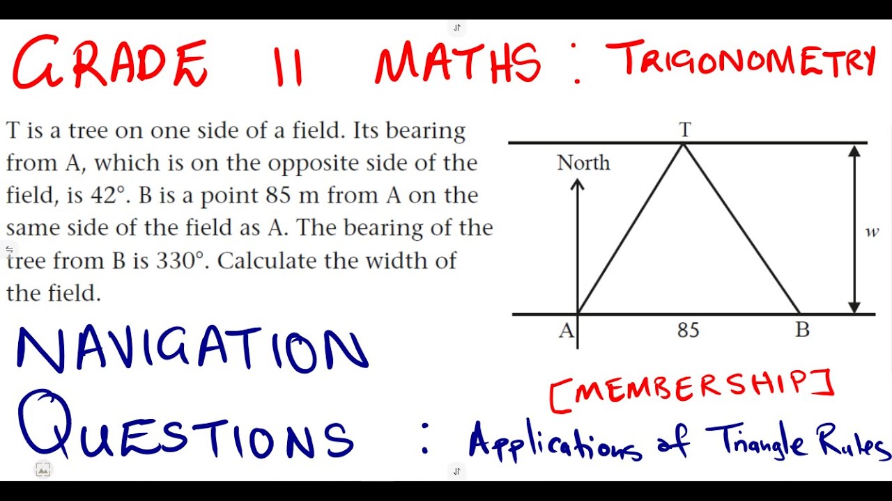 Mathematics Grade 11 2D Trigonometry - Triangle rules in Navigation ...