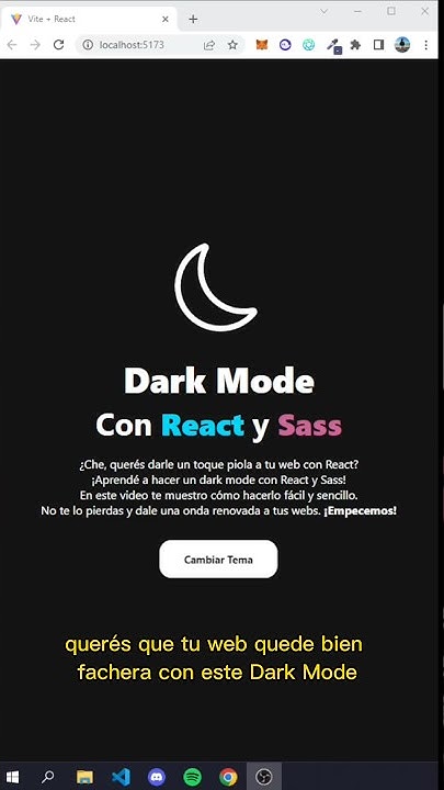 🌚 Dark mode en menos de 1 minuto con React y Sass #css #html #javascript #reactjs #programacion ...