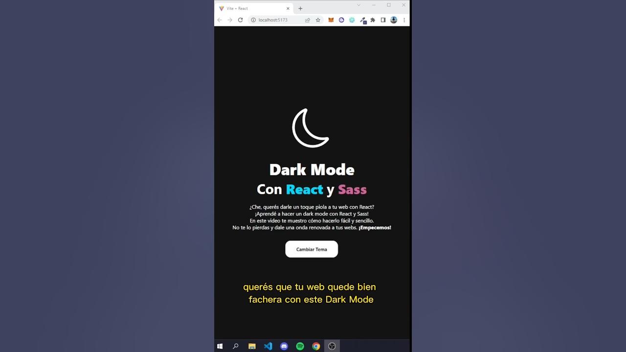 🌚 Dark Mode En Menos De 1 Minuto Con React Y Sass Css Html Javascript Reactjs Programacion