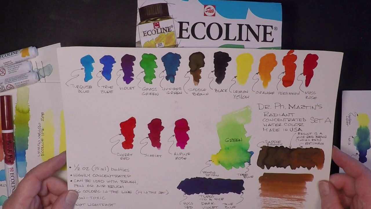 Talens Ecoline Liquid Watercolor Markers and Ink - YouTube