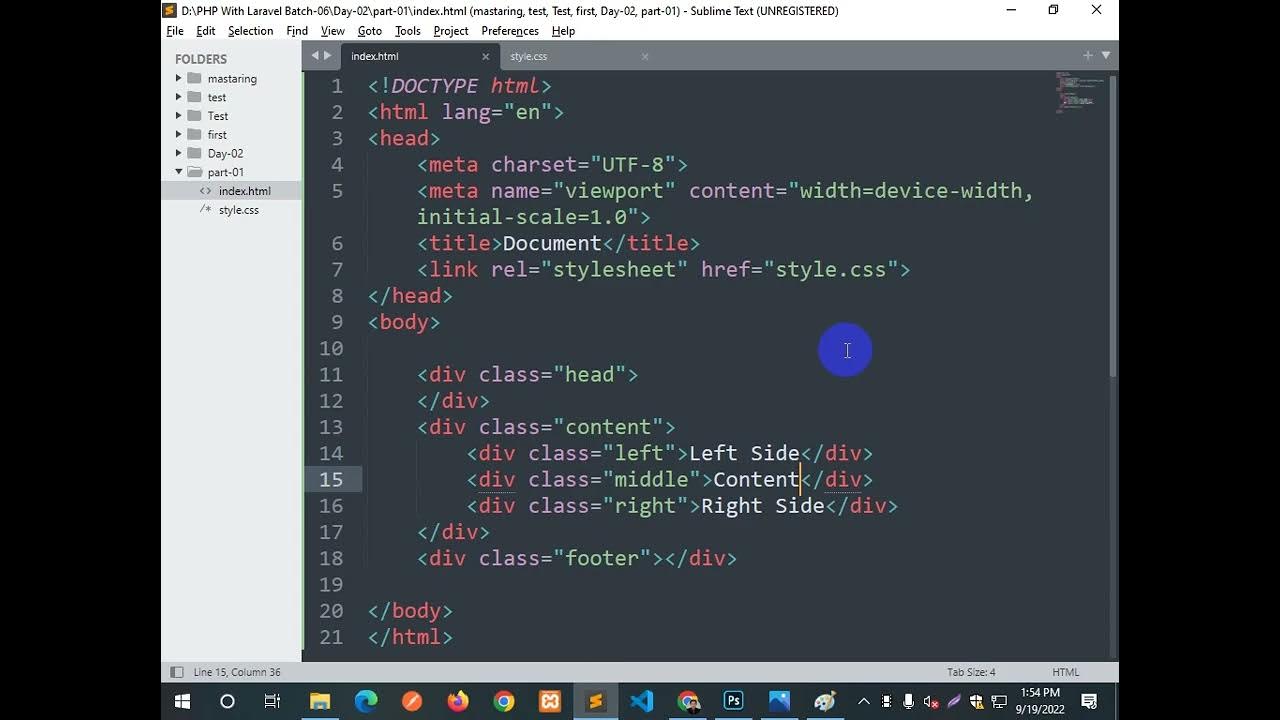 Php With Laravel Frameworkseip Project Day 02 First Psd Youtube