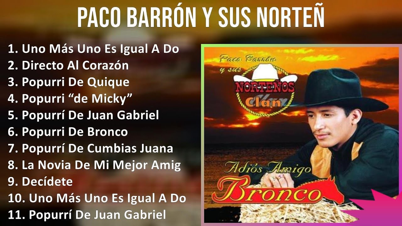 Paco Barrón Y Sus Norteños Clan 2024 MIX Nuevas Canciones - Uno Más Uno ...