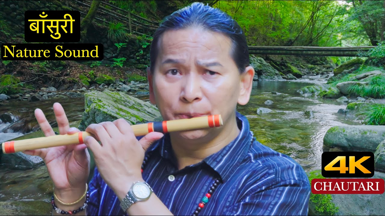 Bansuri & Nature Sound 5 | Basuri Ko Dhun | Natural River & Bird Song ...